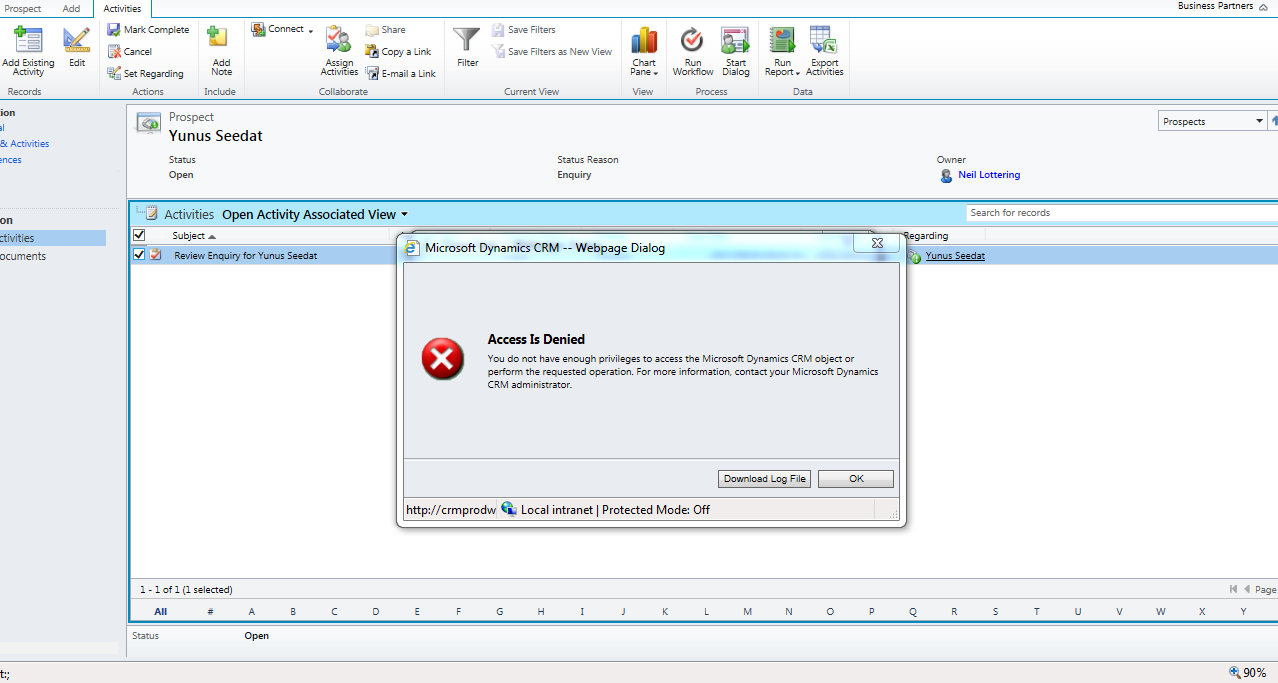 Access Denied Error with Tasks in Microsoft Dynamics – Business ...
